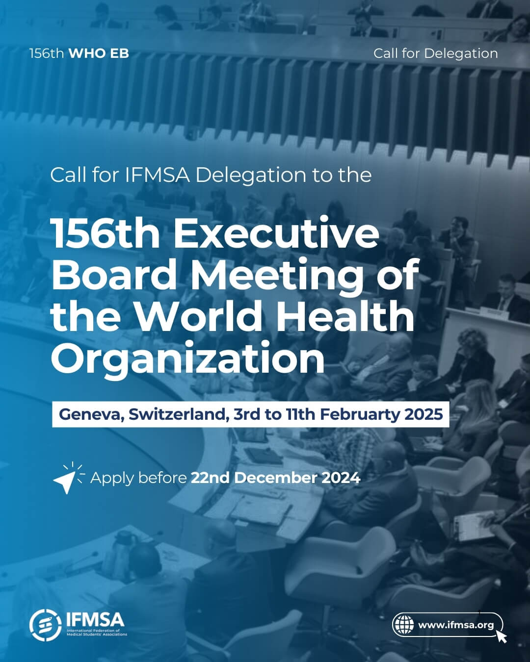 Call for IFMSA Delegation to 156th Executive Board Meeting of the World ...